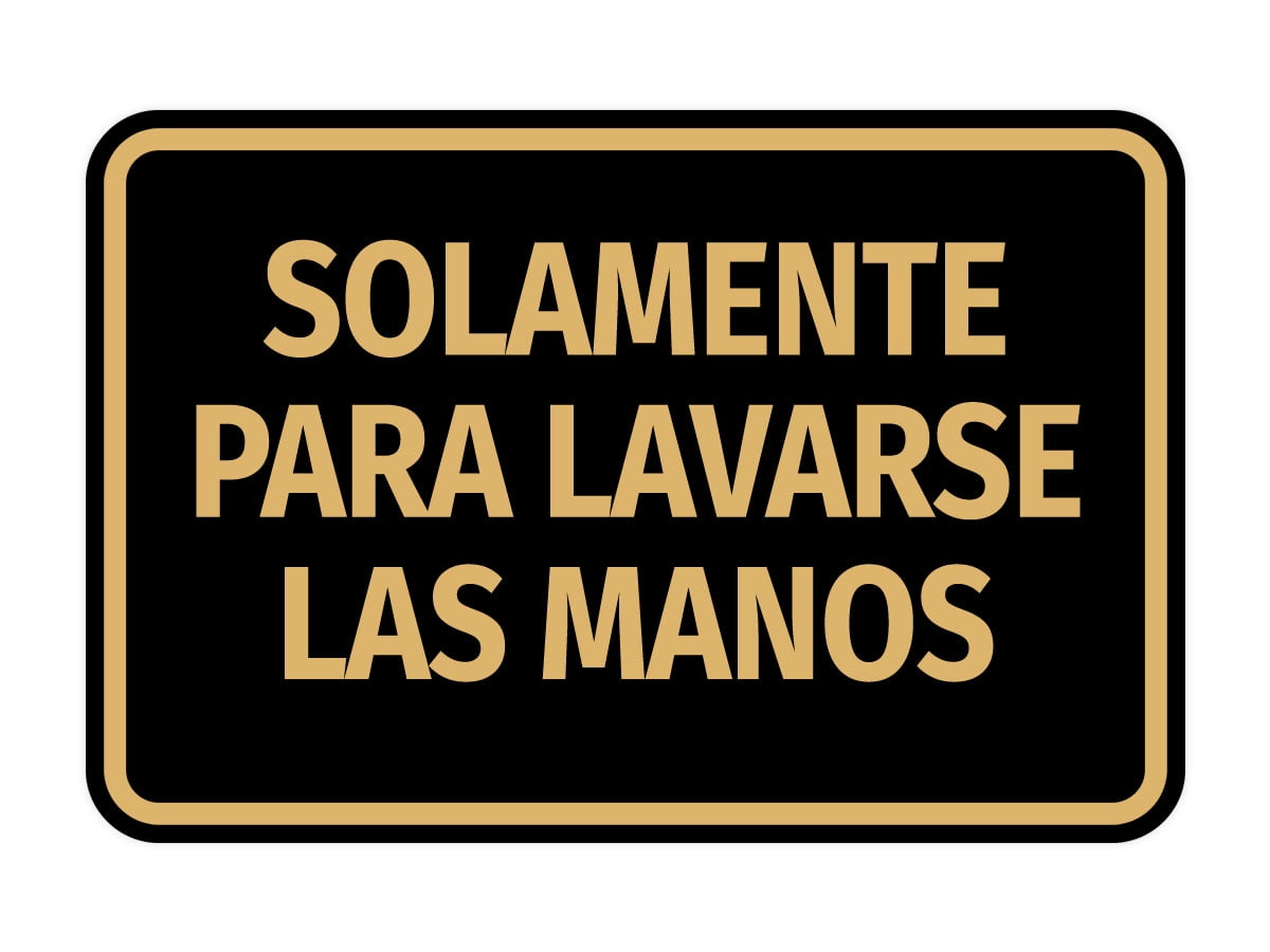 Signs ByLITA Classic Framed Solamente Para Lavarse Las Manos vector ...