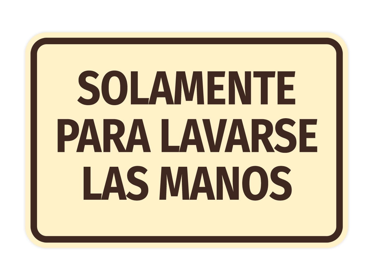 Signs ByLITA Classic Framed Solamente Para Lavarse Las Manos vector ...