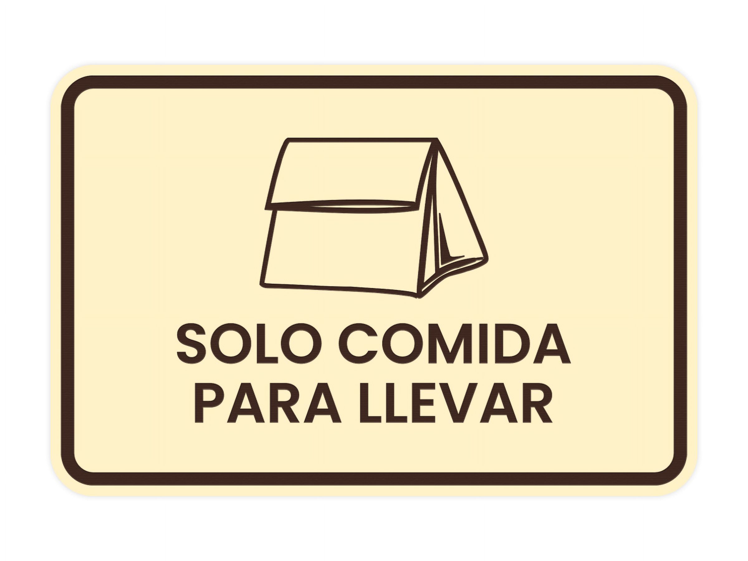 Signs ByLITA Classic Framed Solo Comida para llevar Door or Wall Sign ...