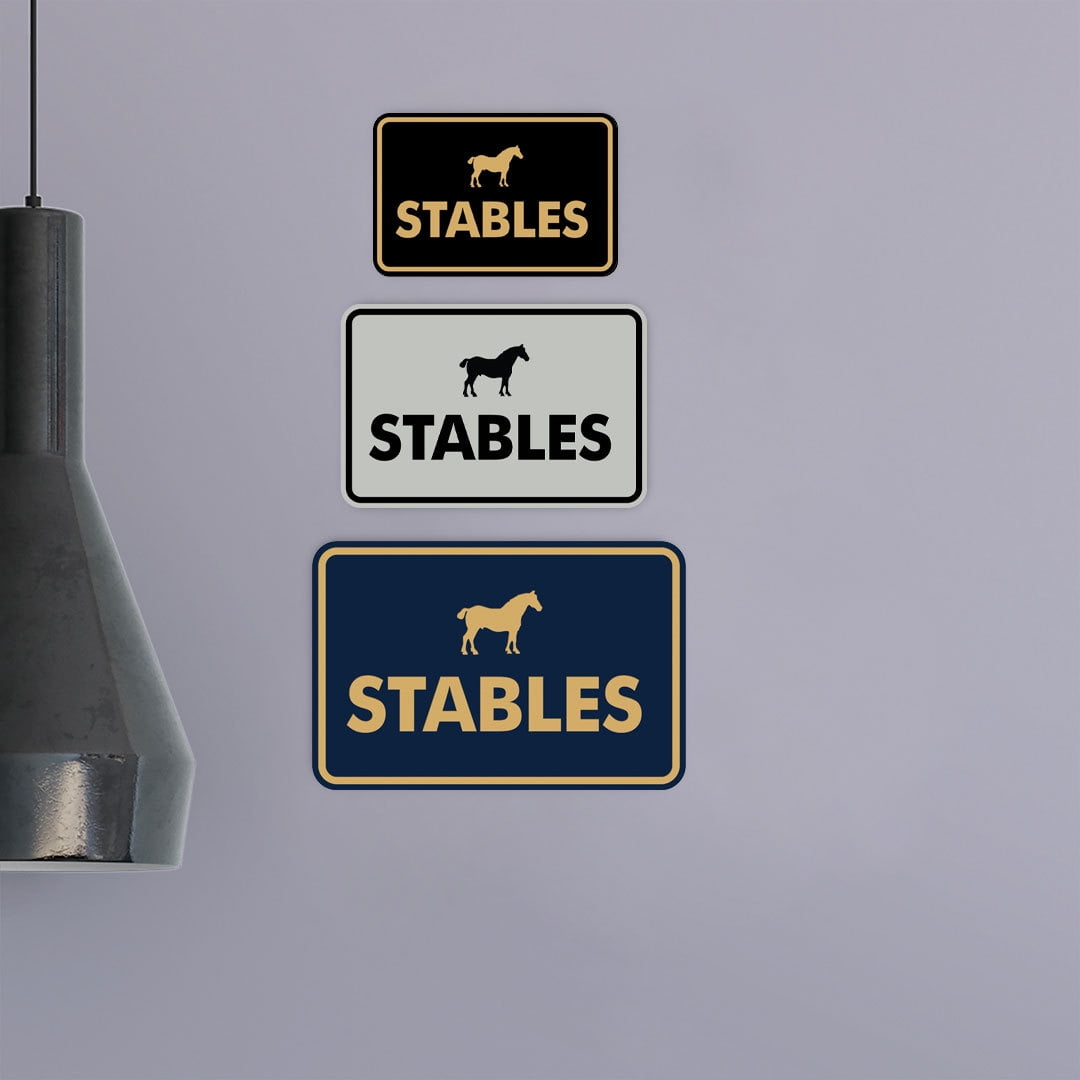 Signs ByLITA Classic Framed Stables Sign (Blue) - Medium - Walmart.com