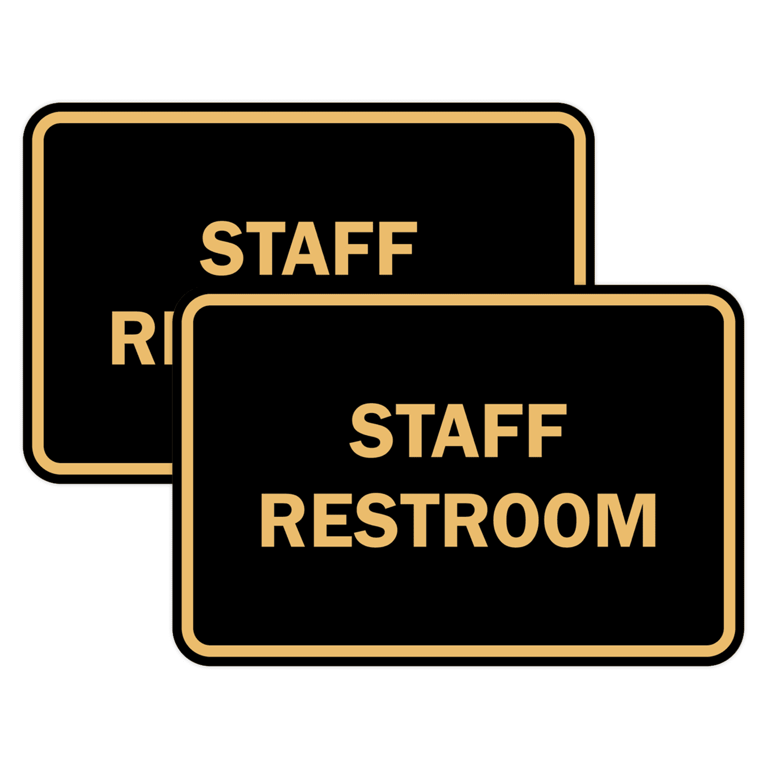 Signs ByLITA Classic Framed Staff Restroom Sign (Black/Gold) - Small 2 ...