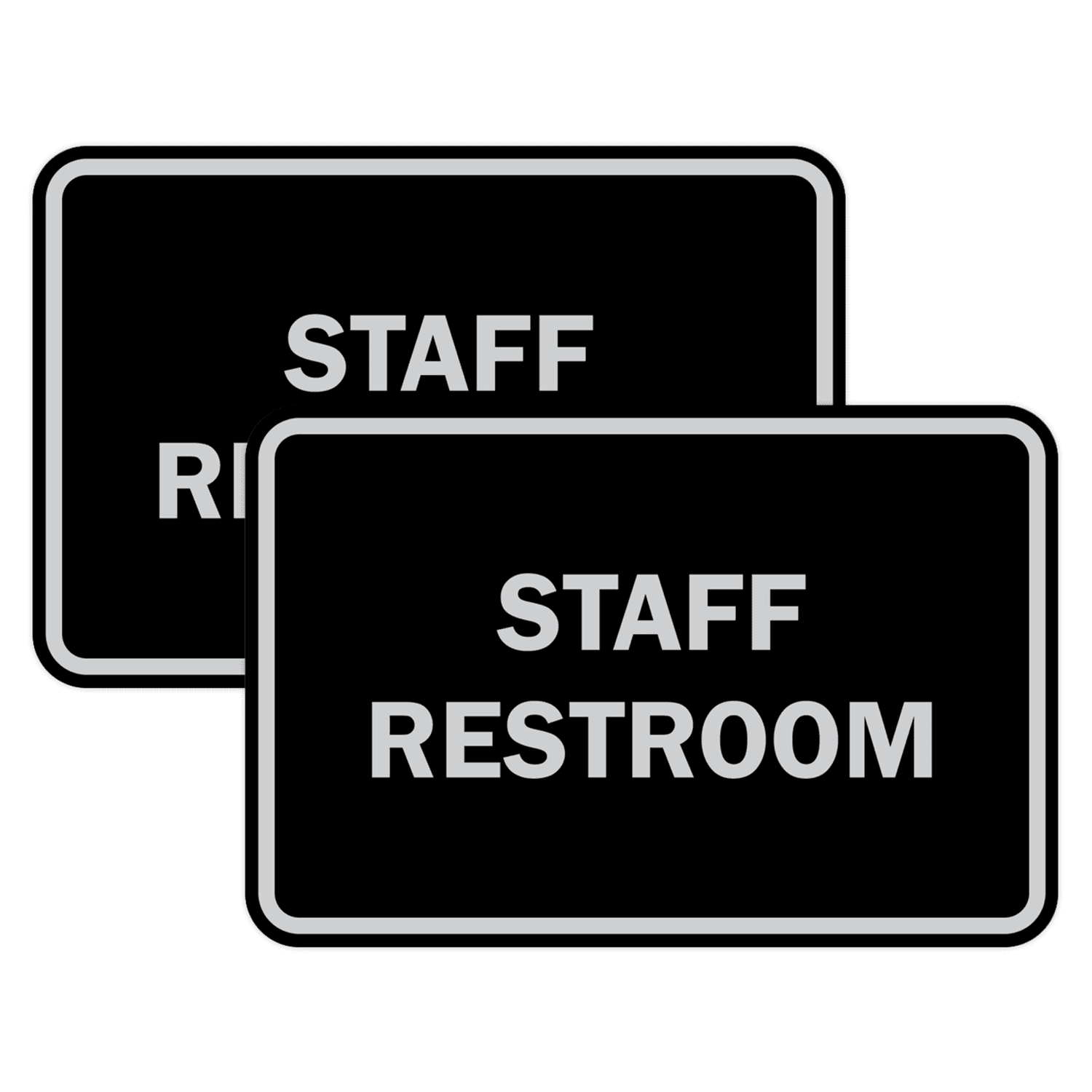 Signs ByLITA Classic Framed Staff Restroom Sign (Black/Silver) - Large ...