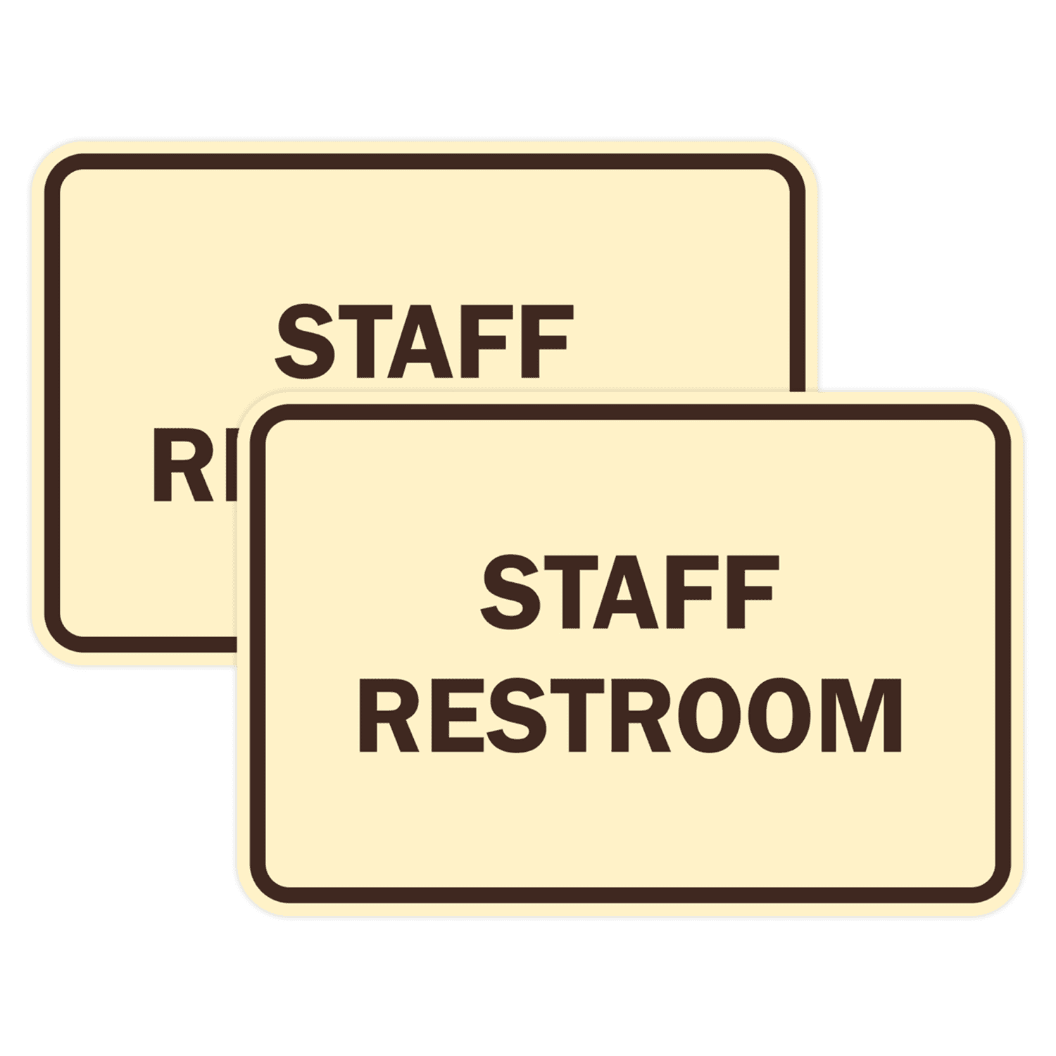 Signs ByLITA Classic Framed Staff Restroom Sign (Ivory/Dark Brown ...