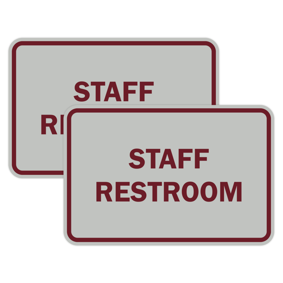 Signs ByLITA Classic Framed Staff Restroom Sign (Light Grey/Burgundy ...