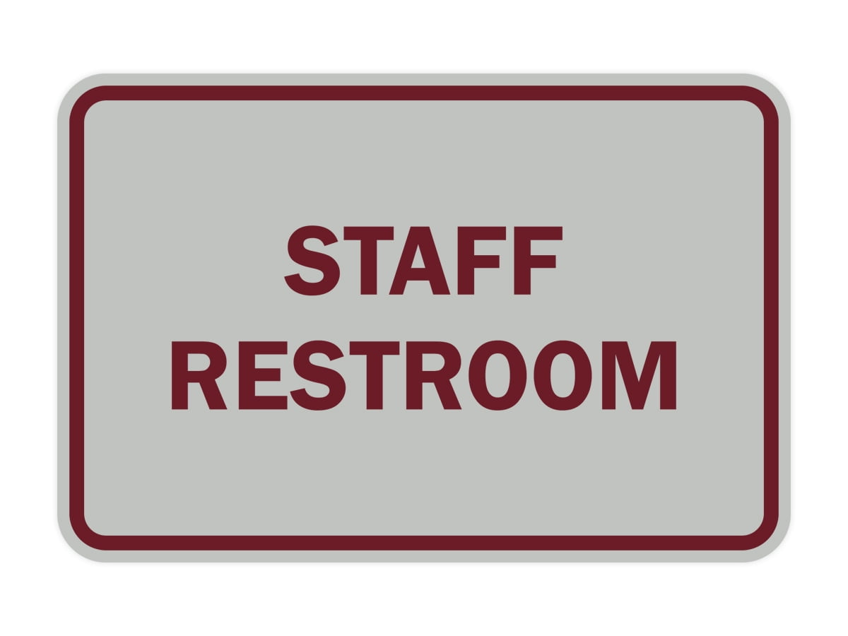 Signs ByLITA Classic Framed Staff Restroom Sign (Light Grey/Burgundy ...