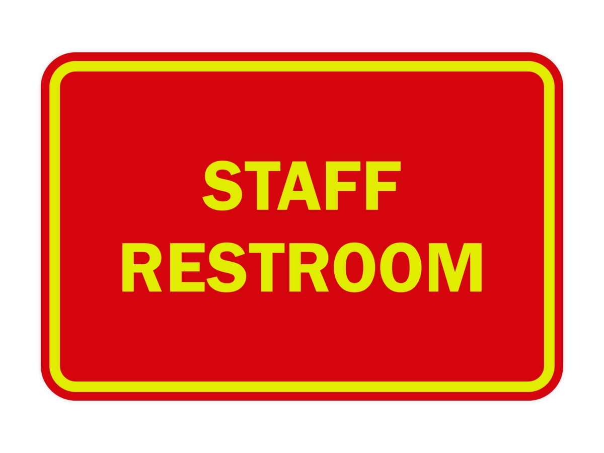 Signs ByLITA Classic Framed Staff Restroom Sign (Red/Yellow) - Small ...