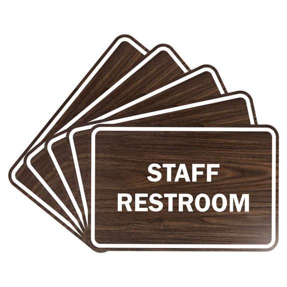Signs ByLITA Classic Framed Staff Restroom Sign (Walnut) - Medium (5 ...