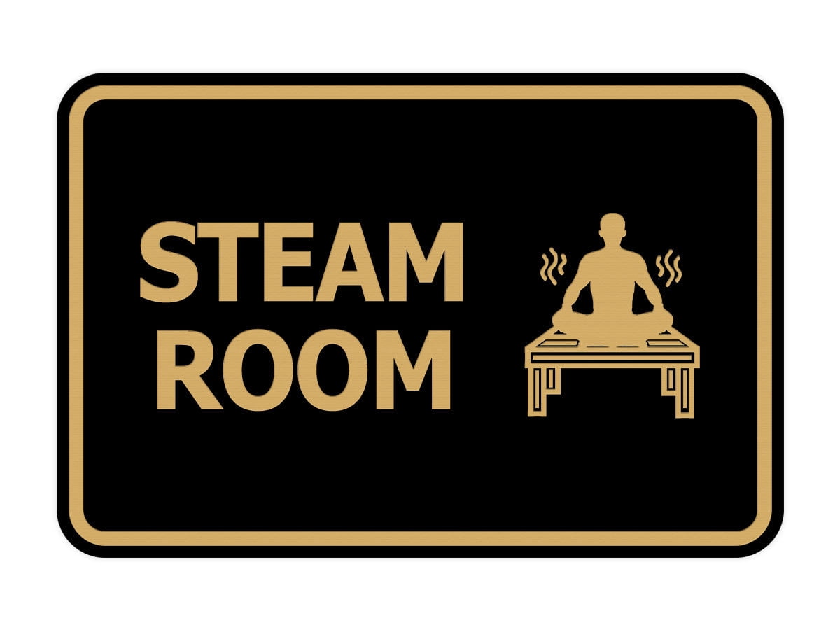 Signs ByLITA Classic Framed Steam Room Sign (Black Gold) - Large ...