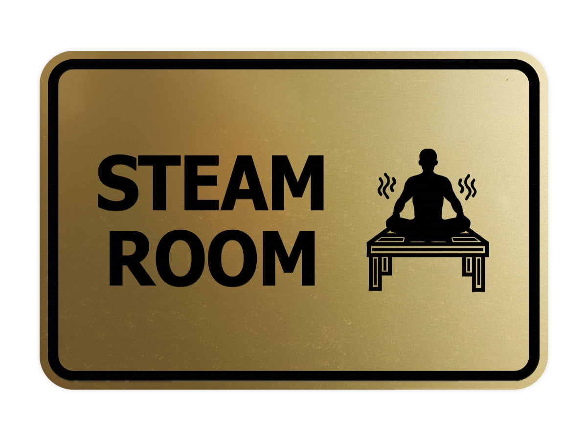 Signs ByLITA Classic Framed Steam Room Sign (Brushed Gold) - Medium ...