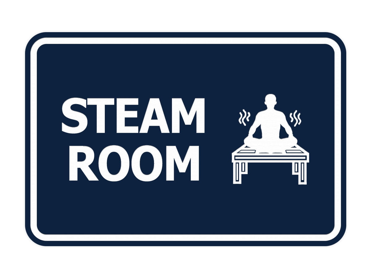 Signs ByLITA Classic Framed Steam Room Sign (Navy Blue / White) - Large ...