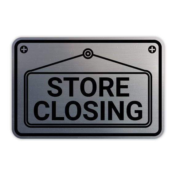 Signs ByLITA Classic Framed Store Closing Sign (Brushed Silver) - Small ...