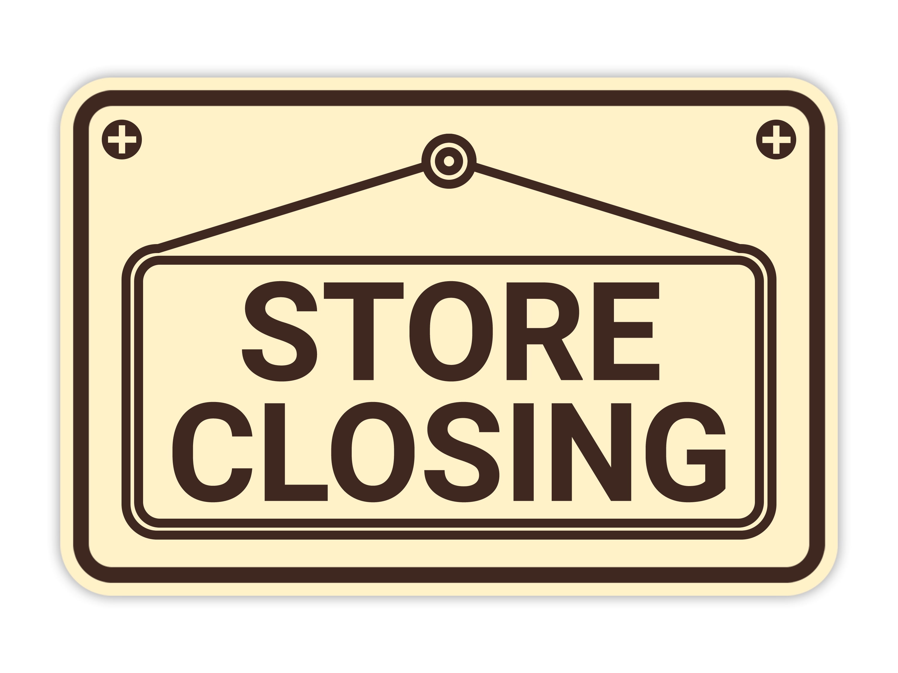 Signs ByLITA Classic Framed Store Closing Sign (Ivory/Dark Brown ...