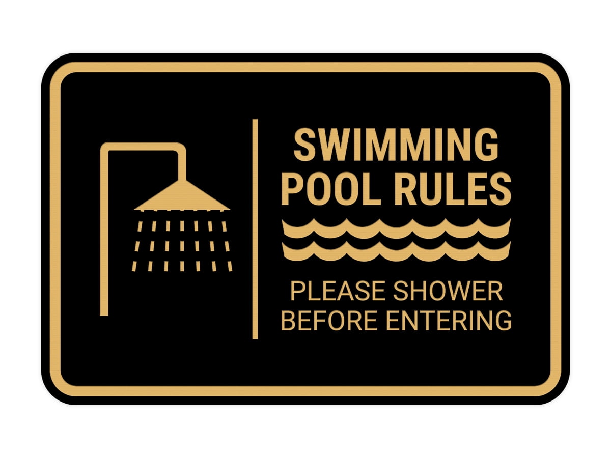 Signs ByLITA Classic Framed Swimming Pool Rules - Please Shower Before ...