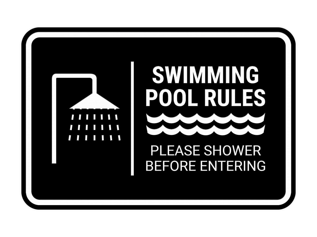 Signs ByLITA Classic Framed Swimming Pool Rules - Please Shower Before ...