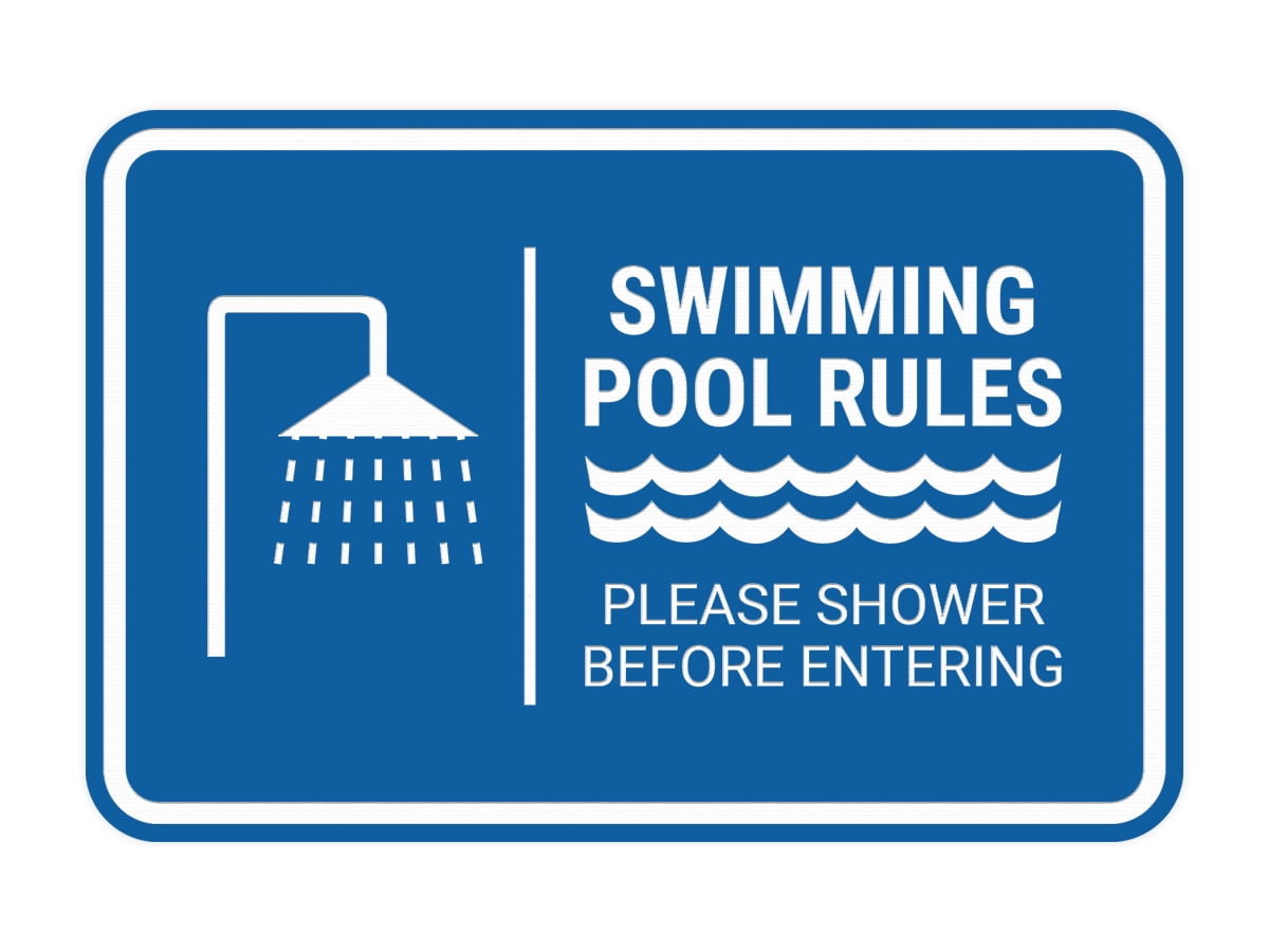 Signs ByLITA Classic Framed Swimming Pool Rules - Please Shower Before ...