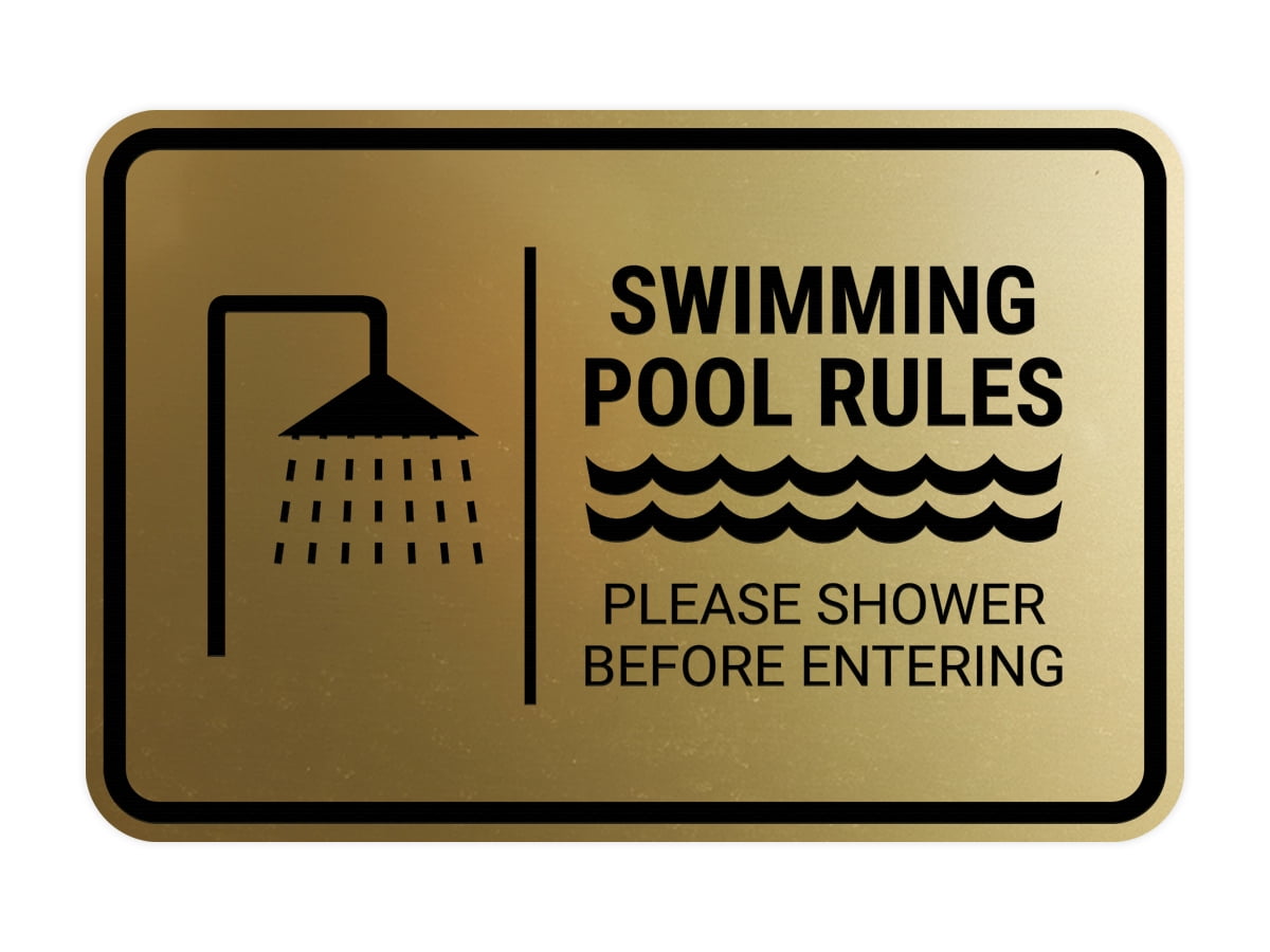Signs ByLITA Classic Framed Swimming Pool Rules - Please Shower Before ...