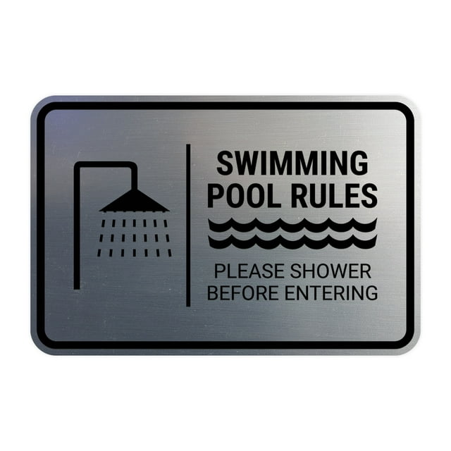 Signs ByLITA Classic Framed Swimming Pool Rules - Please Shower Before ...