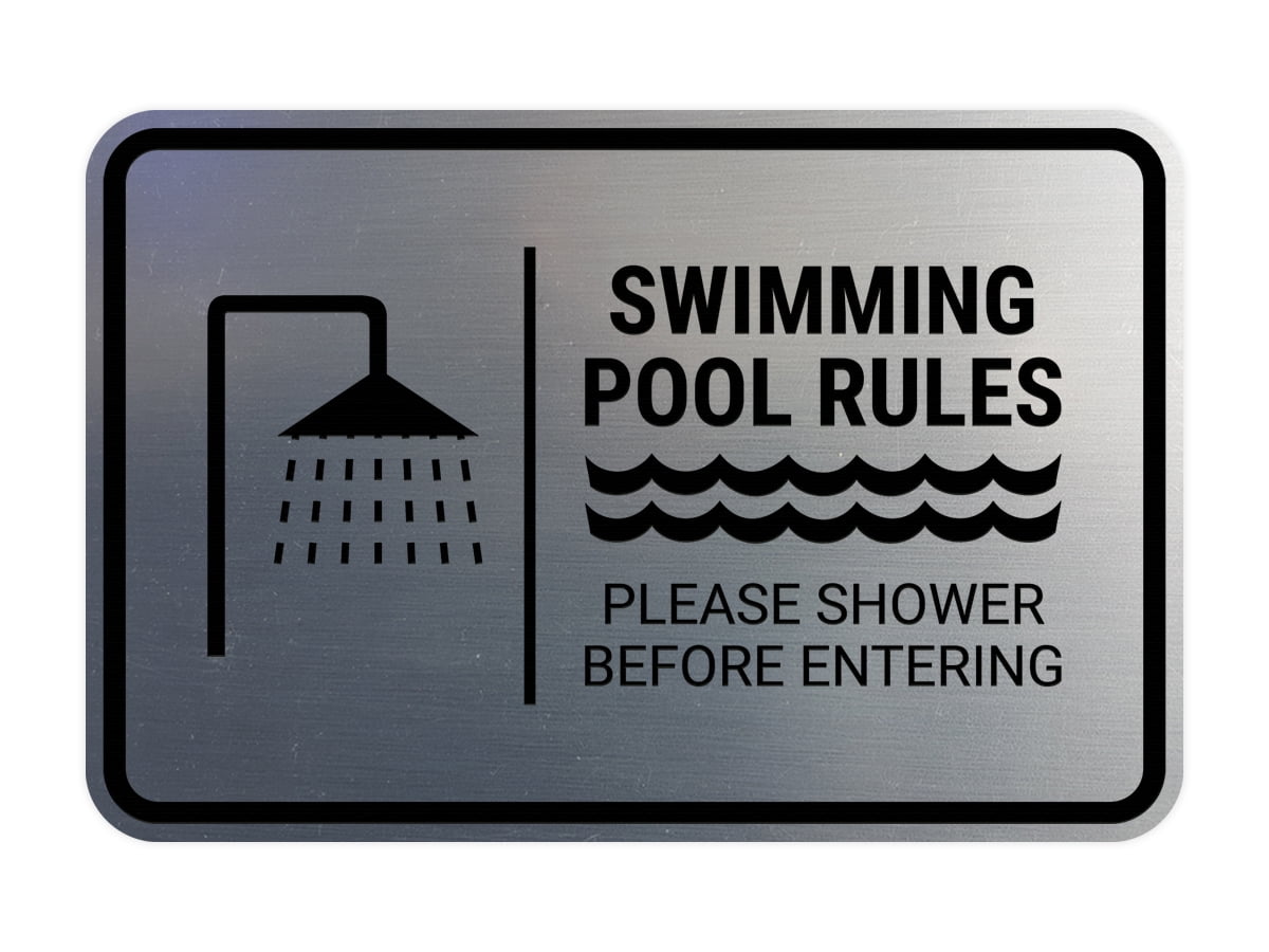 Signs ByLITA Classic Framed Swimming Pool Rules - Please Shower Before ...