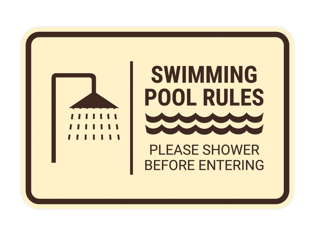 Signs ByLITA Classic Framed Swimming Pool Rules - Please Shower Before ...