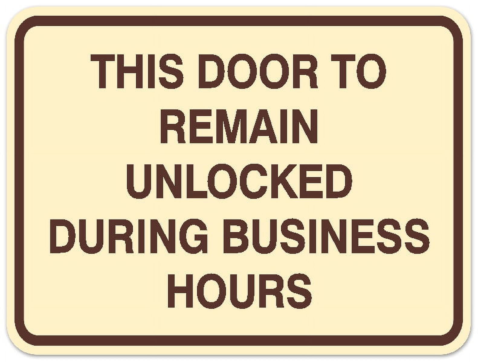Signs ByLITA Classic Framed THIS DOOR TO REMAIN UNLOCKED DURING ...