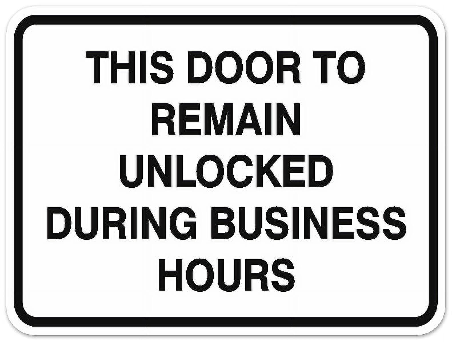 Signs ByLITA Classic Framed THIS DOOR TO REMAIN UNLOCKED DURING ...