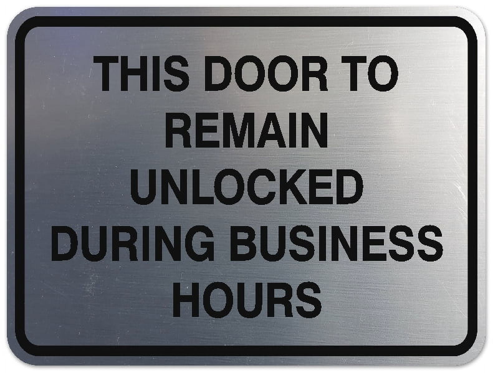 Signs ByLITA Classic Framed THIS DOOR TO REMAIN UNLOCKED DURING ...
