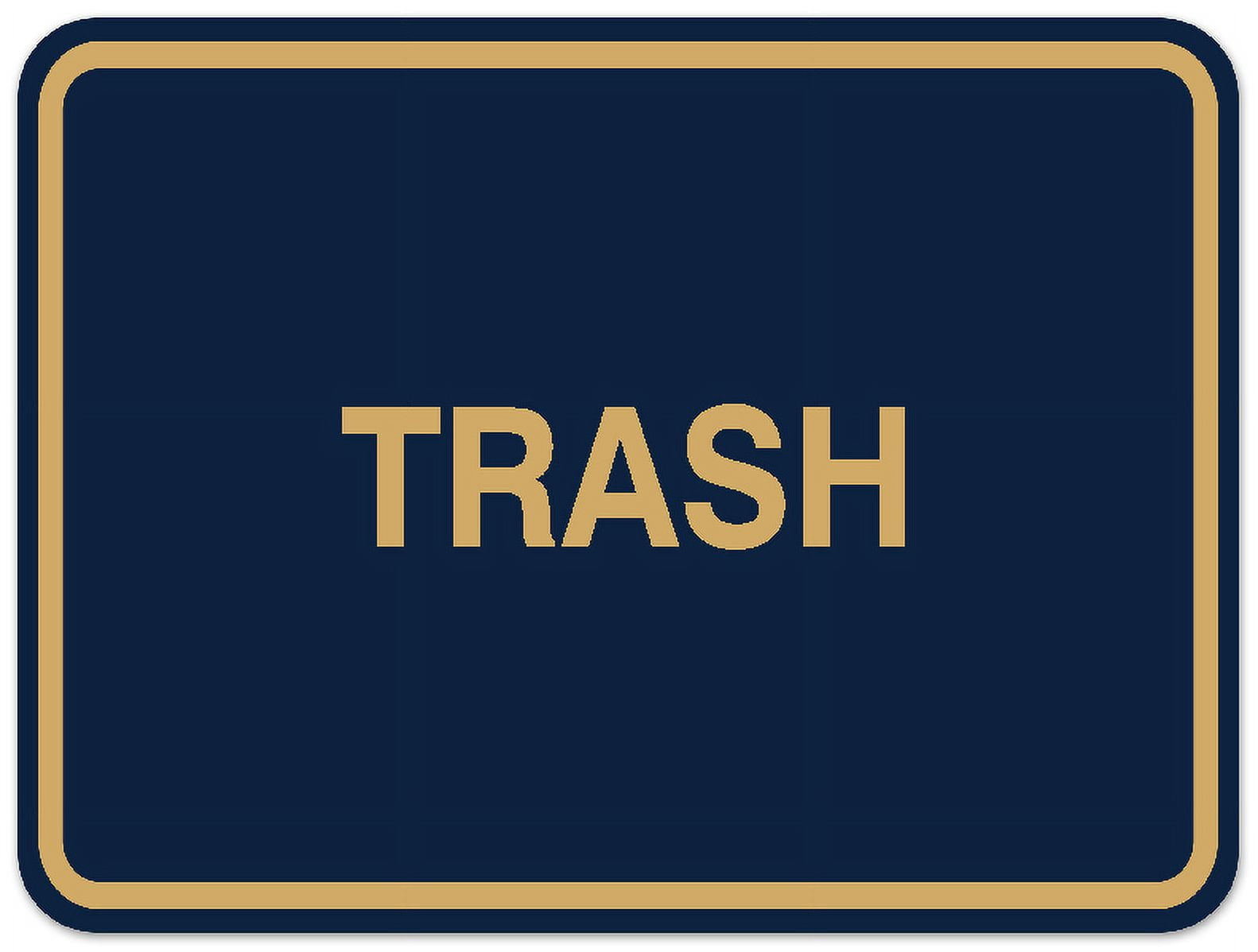 Signs ByLITA Classic Framed TRASH Door or Wall Sign Durable ABS Plastic ...