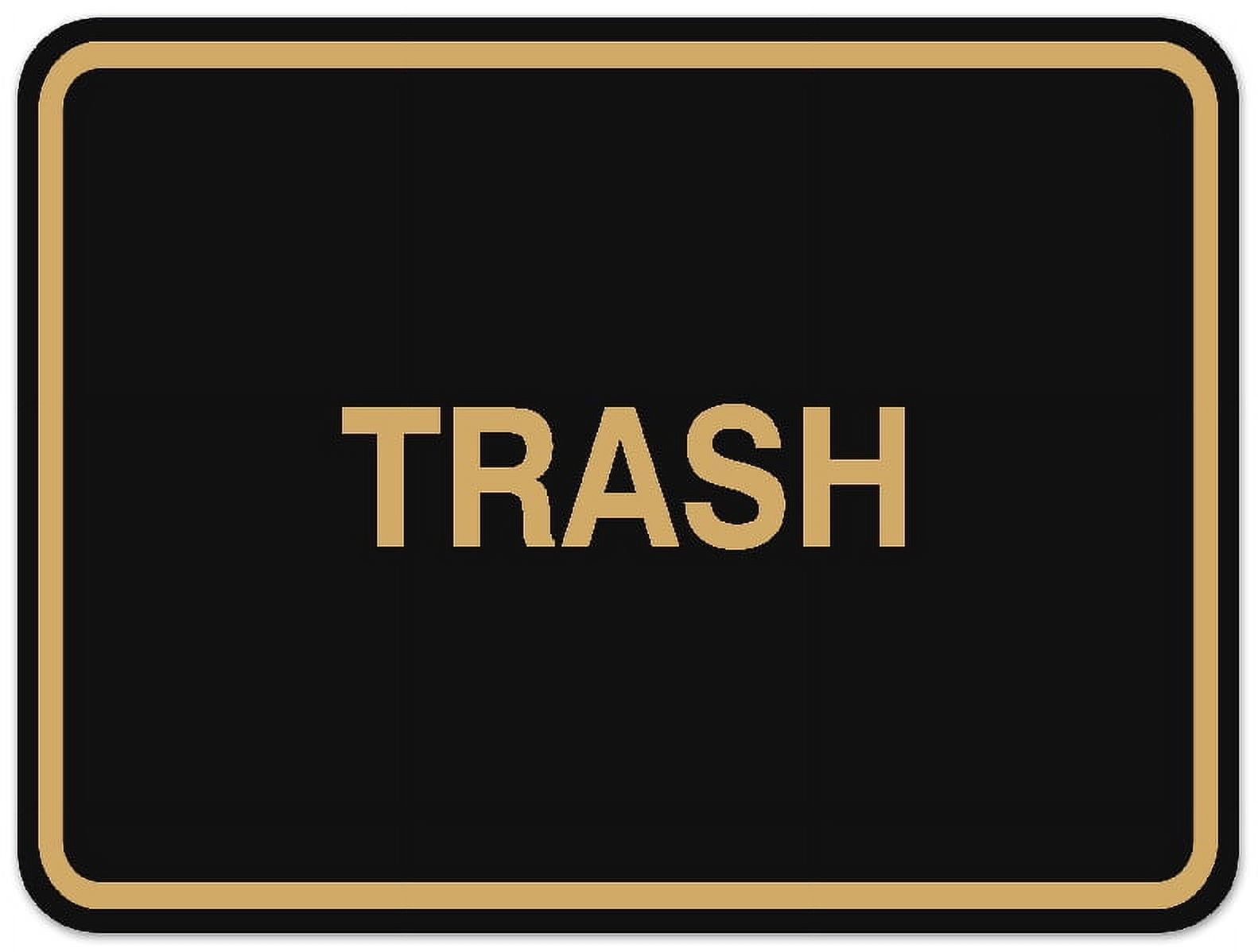 Signs ByLITA Classic Framed TRASH Door or Wall Sign Durable ABS Plastic ...