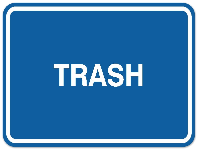 Signs ByLITA Classic Framed TRASH Door or Wall Sign Durable ABS Plastic ...