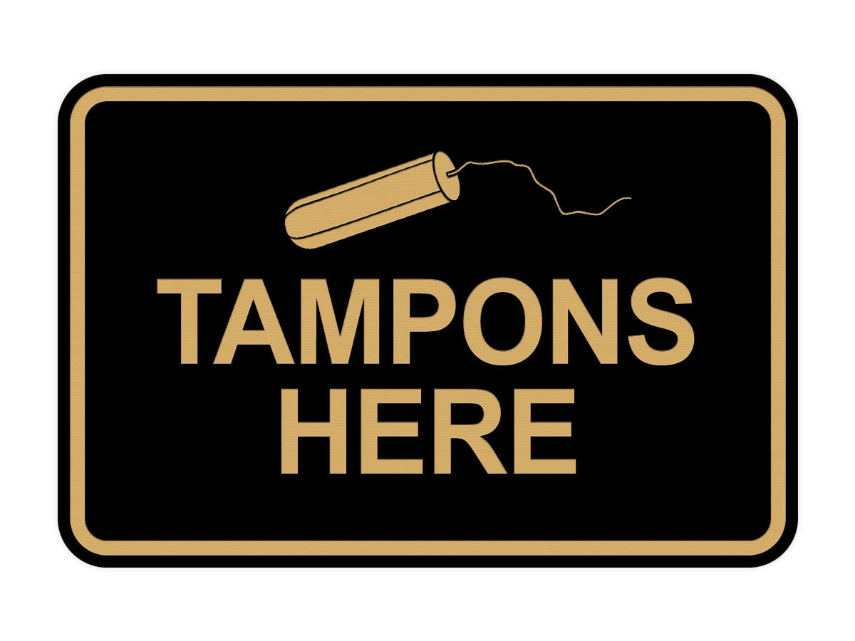 Signs ByLITA Classic Framed Tampons Here Sign (Black Gold) - Large ...