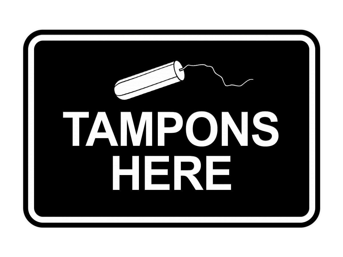 Signs ByLITA Classic Framed Tampons Here Sign (Black) - Small - Walmart.com