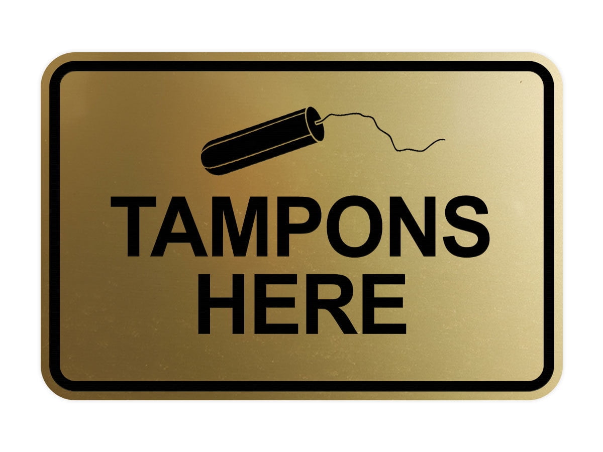 Signs ByLITA Classic Framed Tampons Here Sign (Brushed Gold) - Small ...