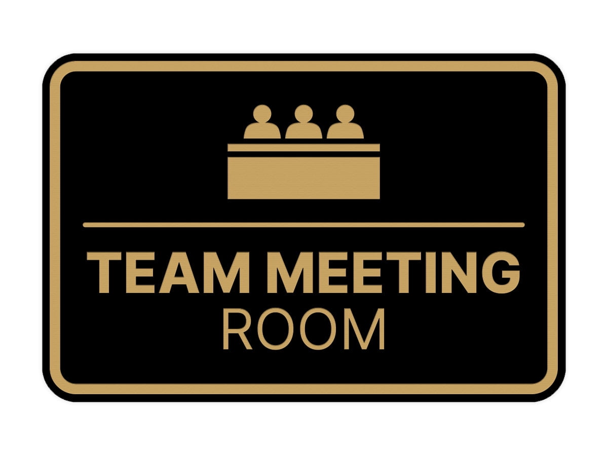Signs ByLITA Classic Framed Team Meeting Room Sign (Black Gold) - Large ...