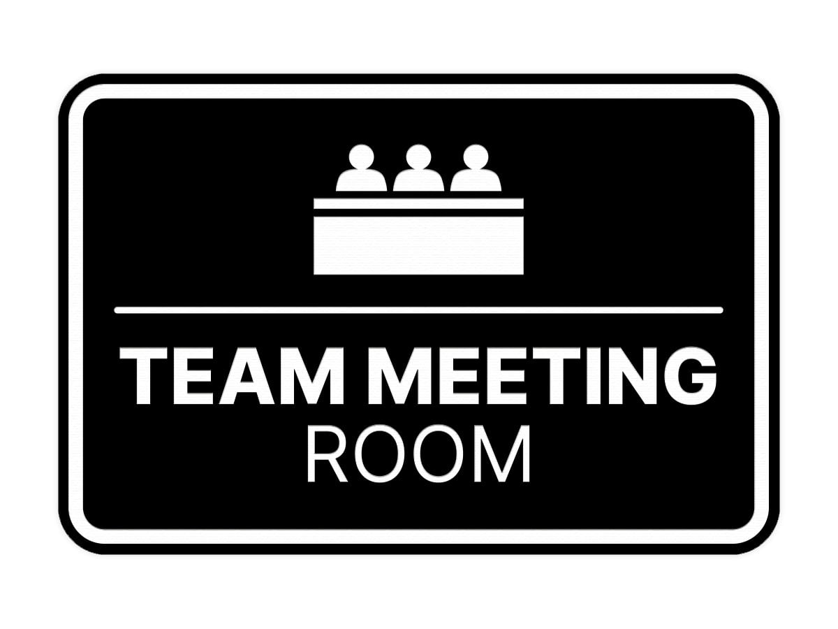 Signs ByLITA Classic Framed Team Meeting Room Sign (Black) - Large ...