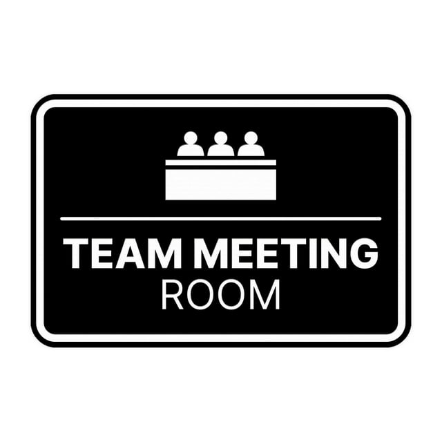 Signs ByLITA Classic Framed Team Meeting Room Sign (Black) - Medium ...