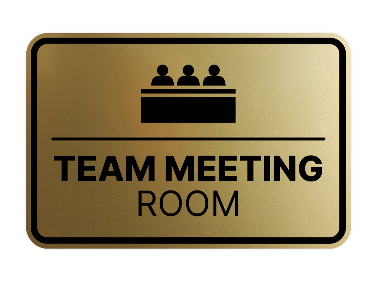 Signs ByLITA Classic Framed Team Meeting Room Sign (Brushed Gold ...