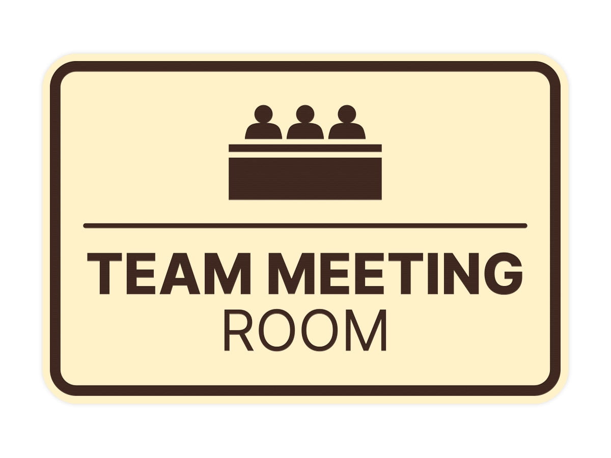 Signs ByLITA Classic Framed Team Meeting Room Sign (Ivory/Dark Brown ...