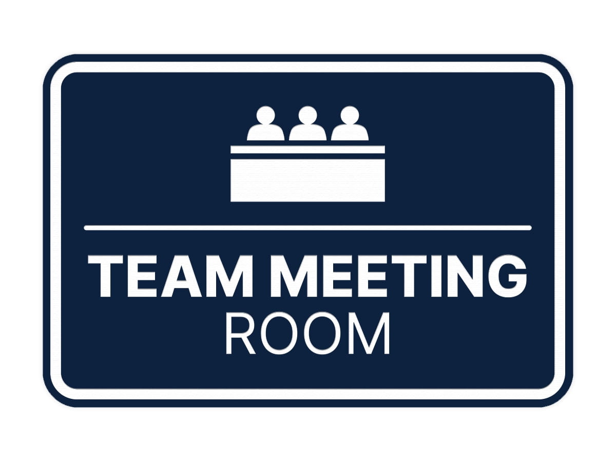 Signs ByLITA Classic Framed Team Meeting Room Sign (Navy Blue / White ...