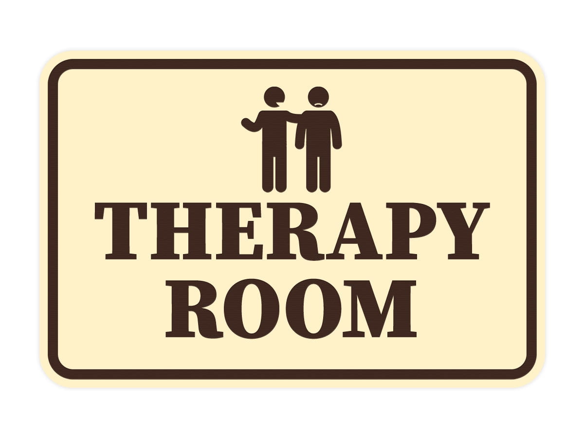 Signs ByLITA Classic Framed, Therapy Room Sign (Ivory/Dark Brown ...