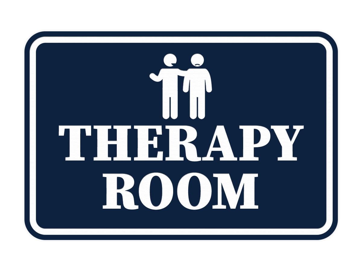 Signs ByLITA Classic Framed, Therapy Room Sign (Navy Blue / White ...