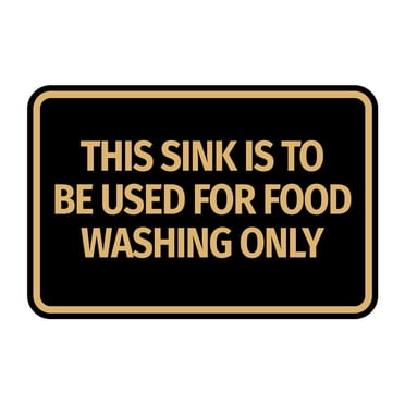 Wash, Rinse & Sanitize Signs 3Pk for 3 Compartment Sink - 1-3/8" high x ...