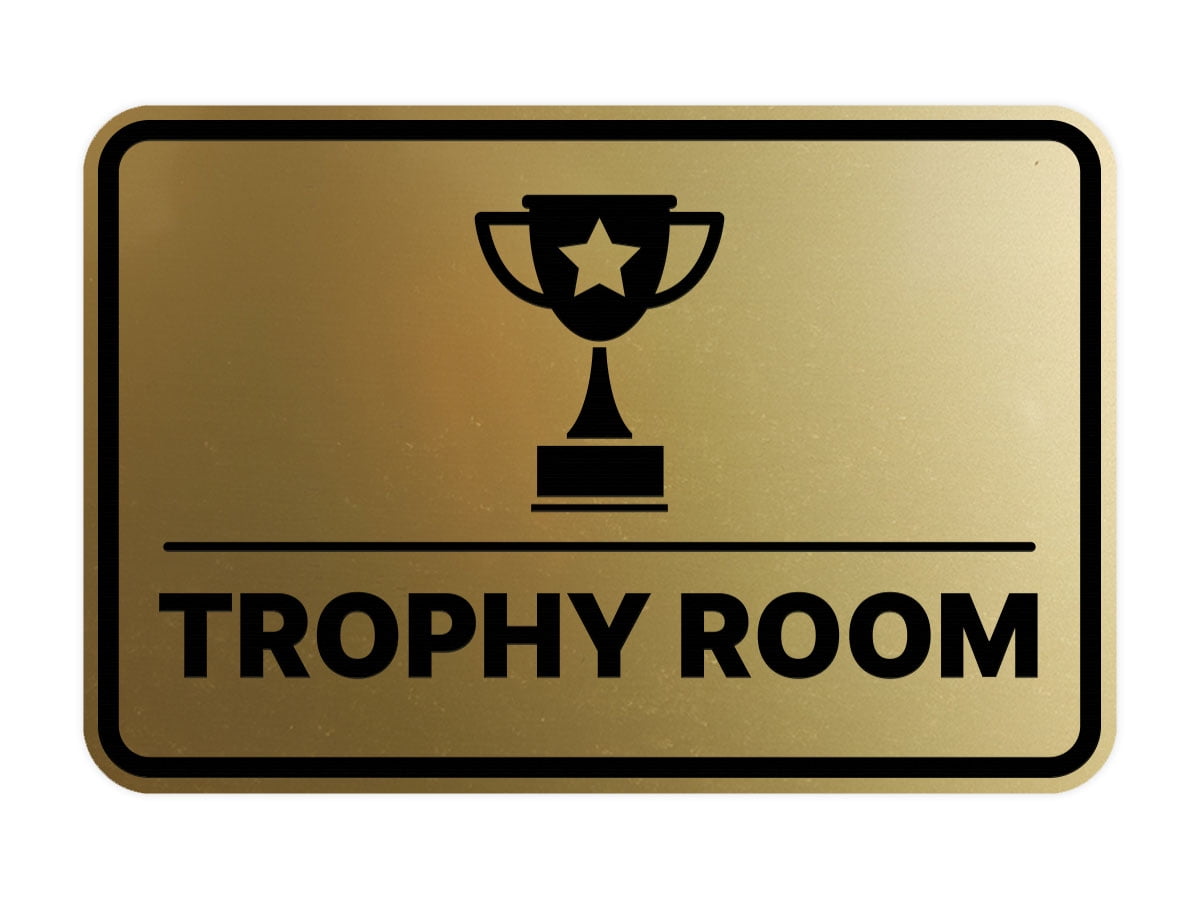 Signs ByLITA Classic Framed Trophy Room Sign (Brushed Gold) - Medium ... Signs ByLITA Classic Framed Trophy Room Sign (Brushed Gold) - Medium ...