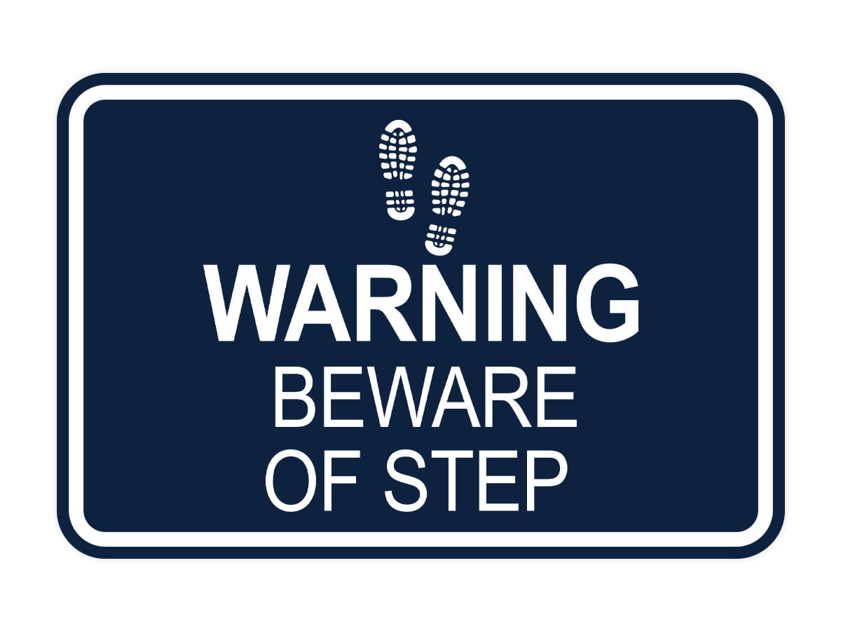 Signs ByLITA Classic Framed Warning Beware Of Step Durable ABS Plastic ...