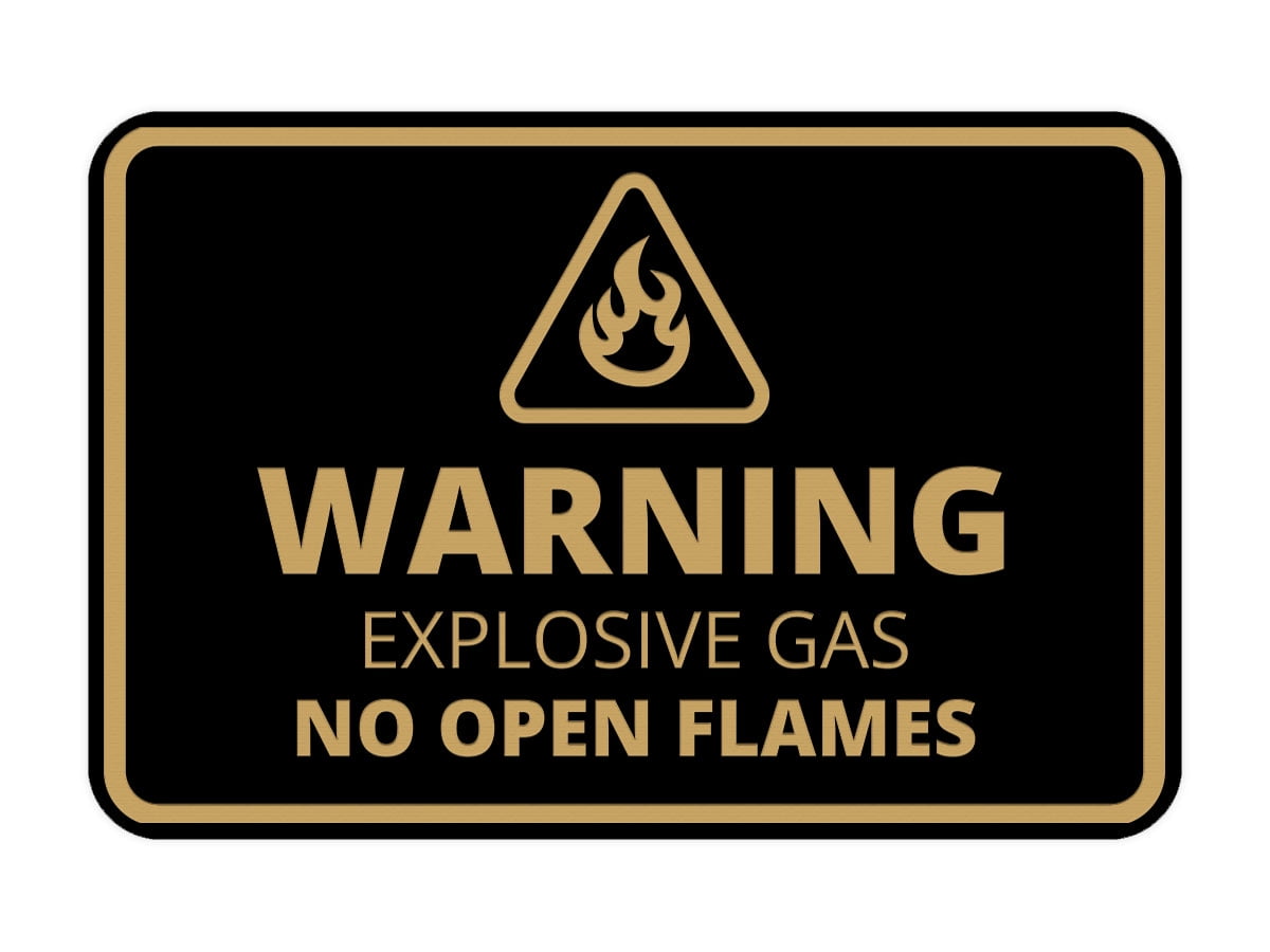 Signs ByLITA Classic Framed Warning: Explosive Gas - No Open Flames ...