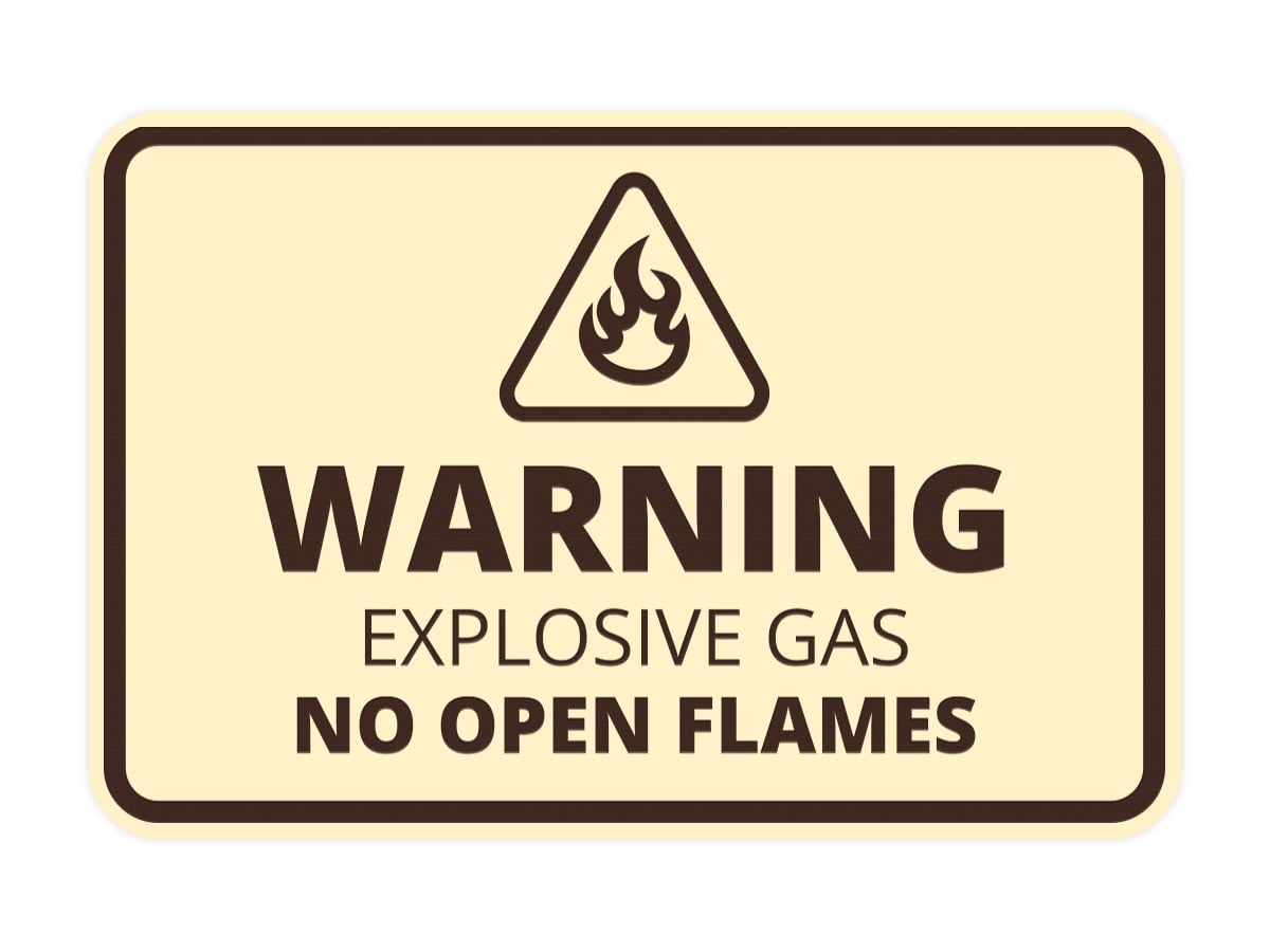 Signs ByLITA Classic Framed Warning: Explosive Gas - No Open Flames ...