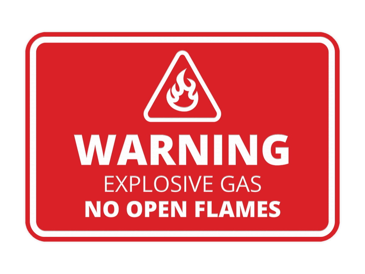 Signs ByLITA Classic Framed Warning: Explosive Gas - No Open Flames ...