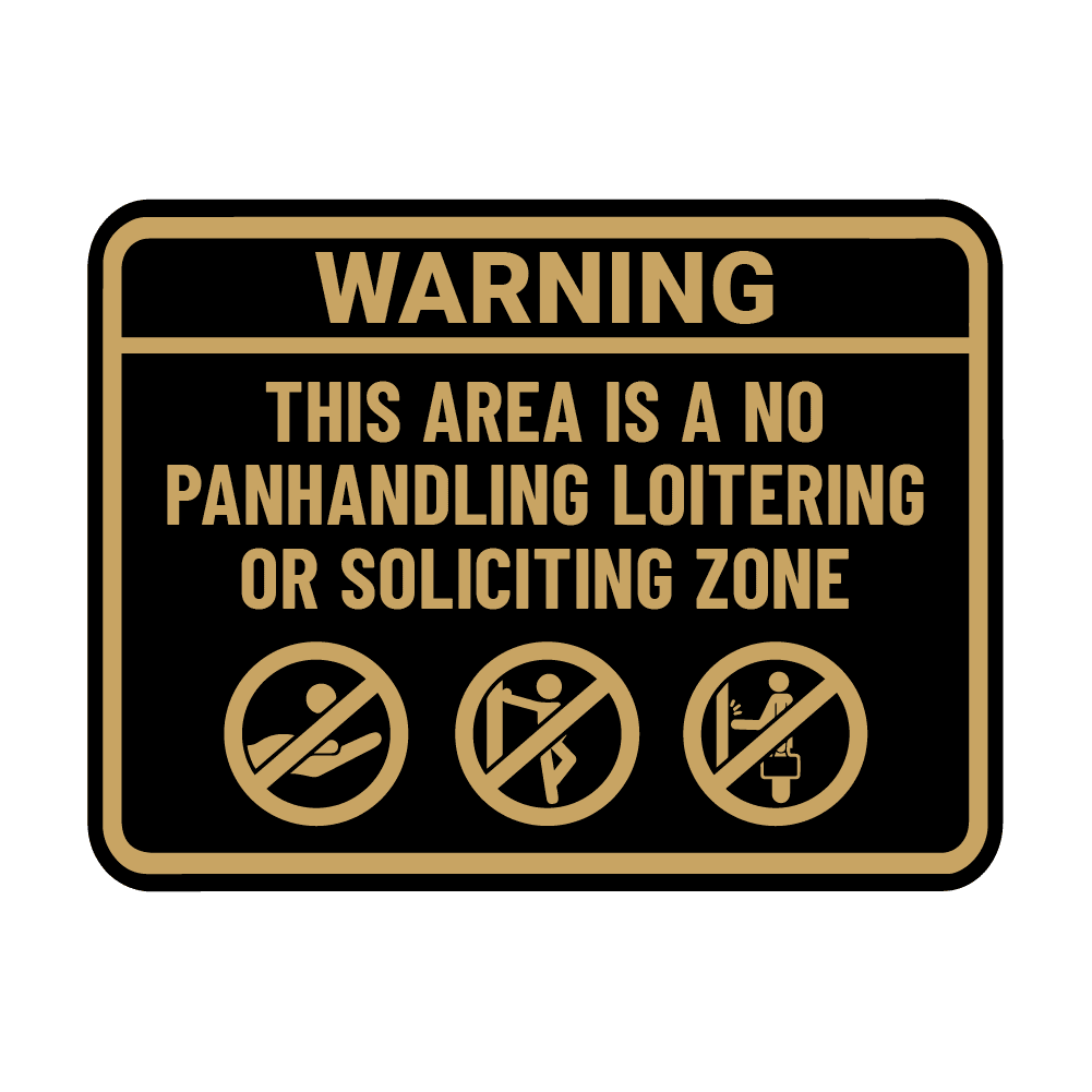Signs ByLITA Classic Framed Warning: This Area is a No Panhandling ...