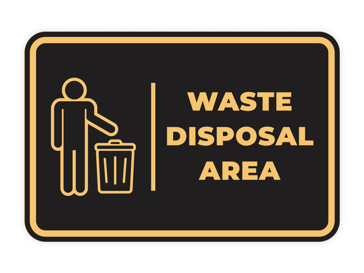 Signs ByLITA Classic Framed Waste Disposal Area Door or Wall Sign Easy ...