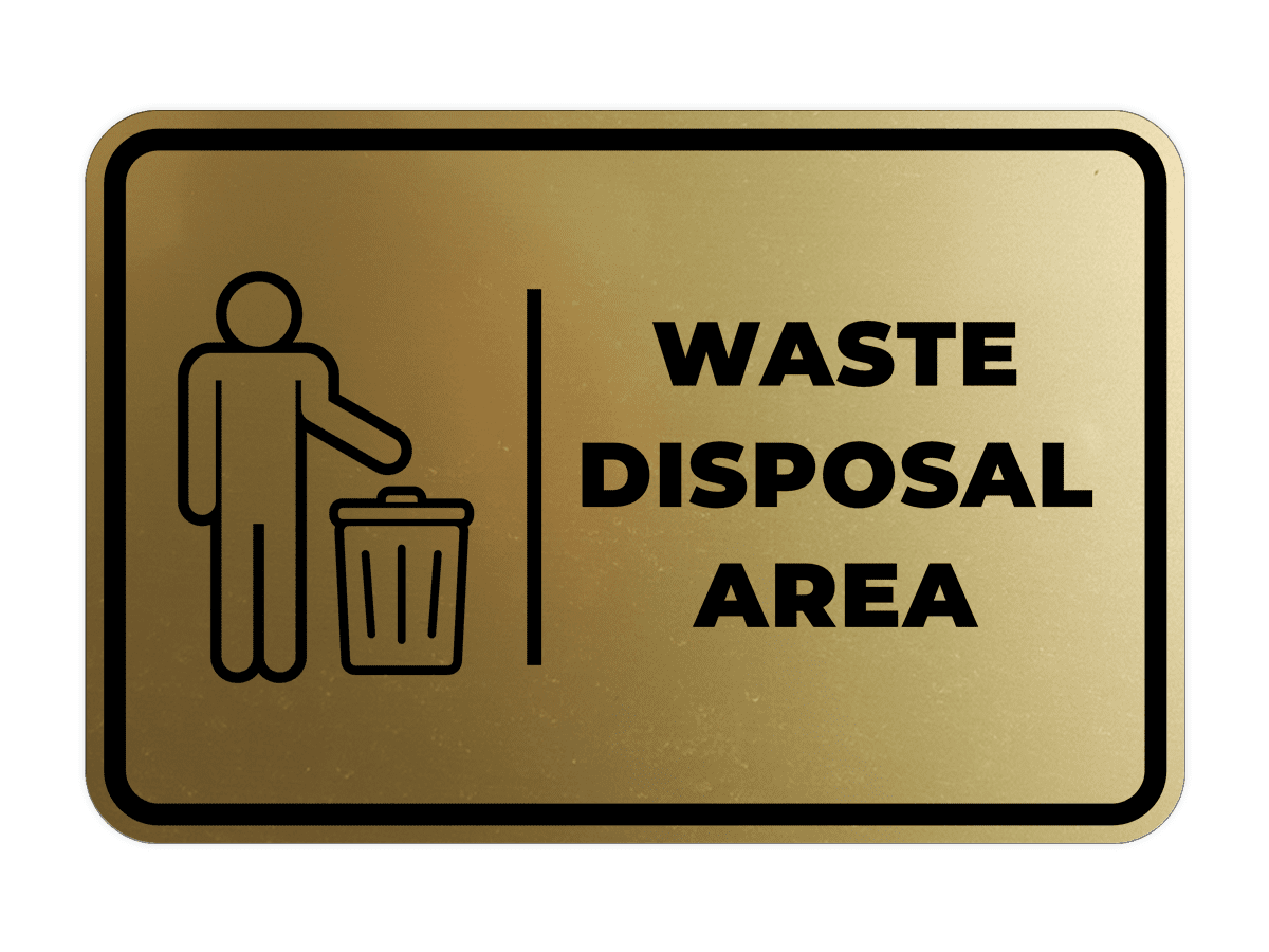 Signs ByLITA Classic Framed Waste Disposal Area Door or Wall Sign Easy ...