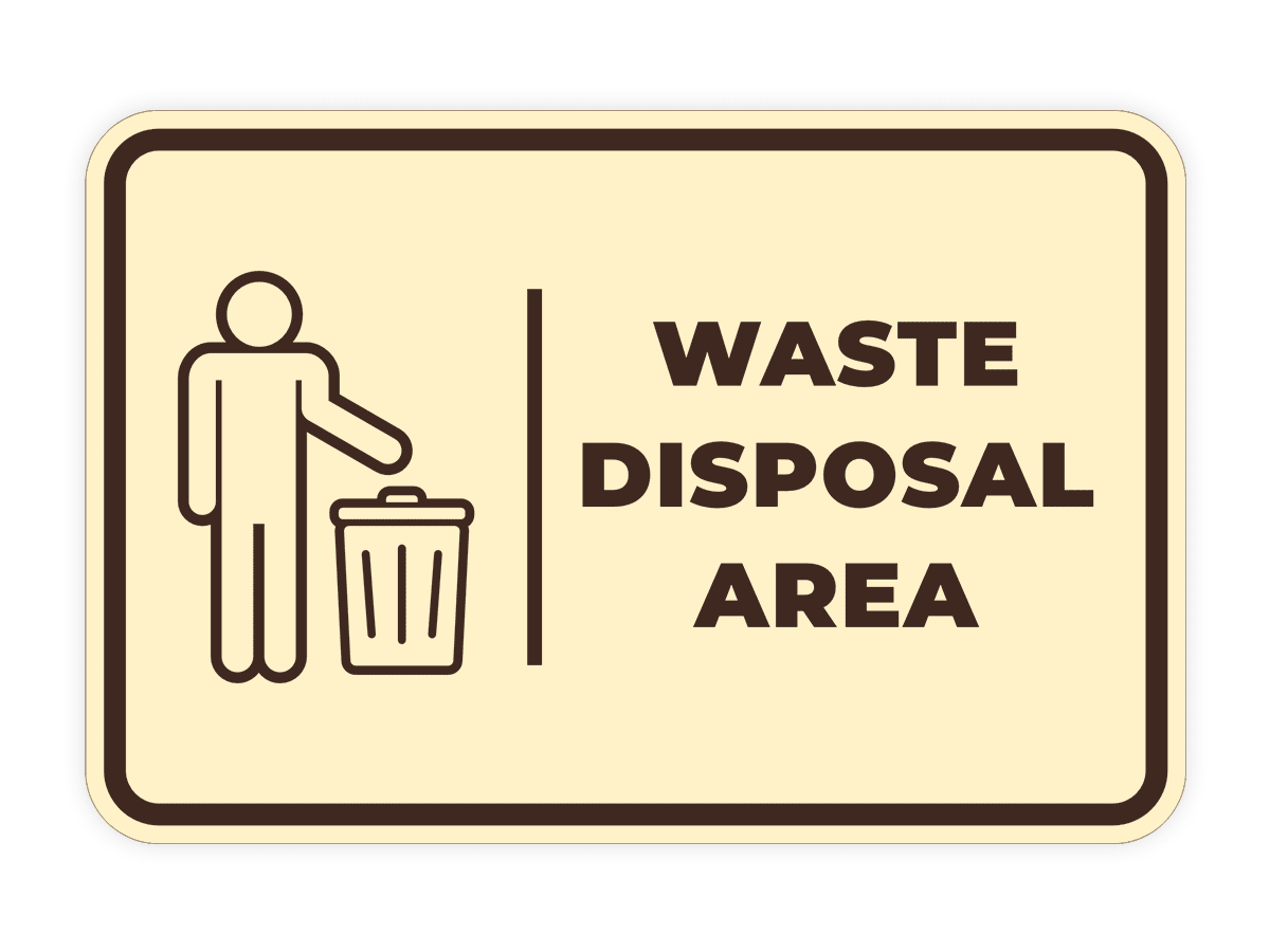 Signs ByLITA Classic Framed Waste Disposal Area Door or Wall Sign Easy ...